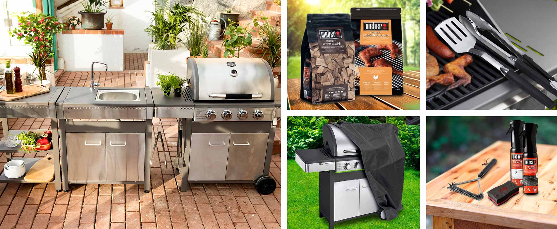 Bygg ditt grillpaket - grill, grillöverdrag, grillbestick, kol, rökflis ...