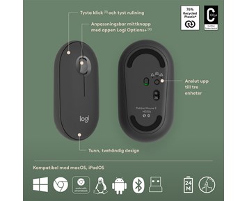 Logitech Pebble 2 COMBO - Tonal Graphite | NetOnNet