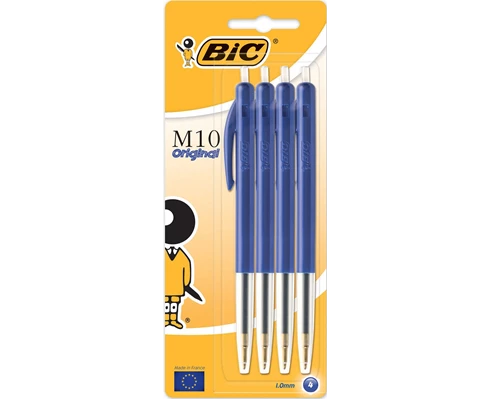 Bic M10 Original ballpoint pen blue 4-pack | NetOnNet