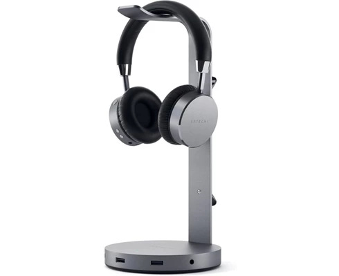 Satechi Aluminum USB Headphone stand - Space Grey | NetOnNet