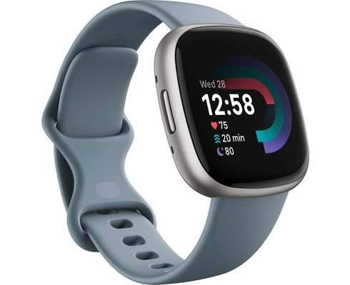Fitbit Versa 4 Waterfall Blue Platinum | NetOnNet