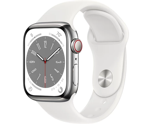 Apple Watch Series 8 GPS + Cellular 41mm Silver Stainless Steel Case ...