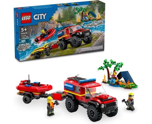 LEGO City Fire 4x4 Brandbil med räddningsbåt 60412 | NetOnNet