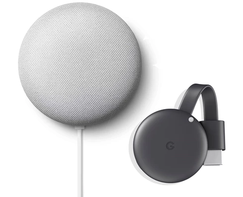 Google Nest Mini Chalk + Google Chromecast (3rd generation) | NetOnNet