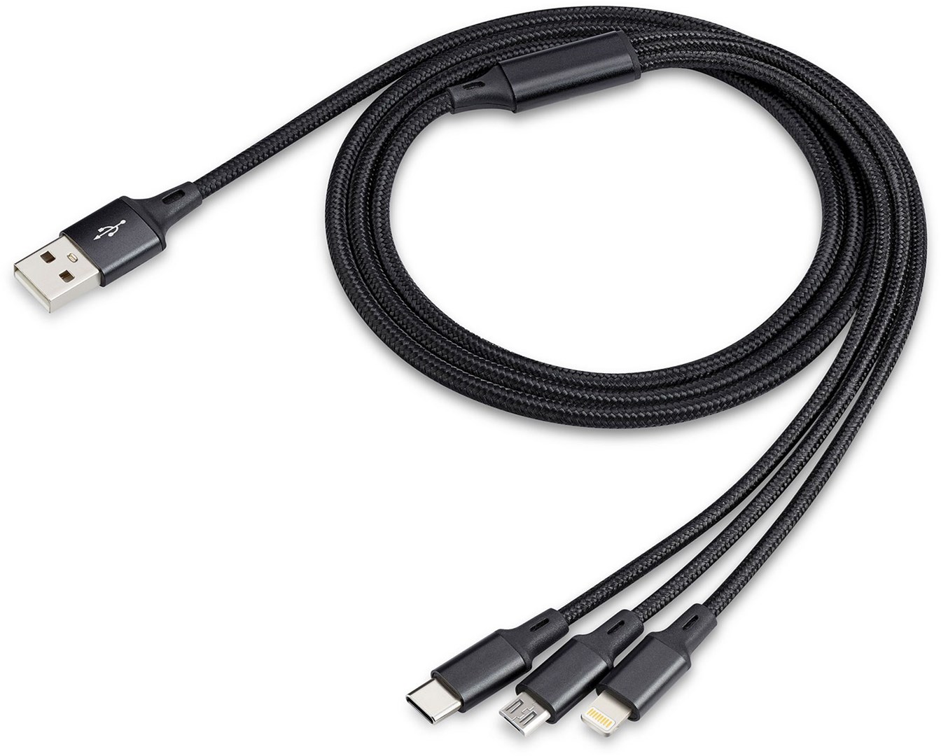 Andersson 3 in 1 Braided USB Cable 2M 2,4A Blac... | NetOnNet