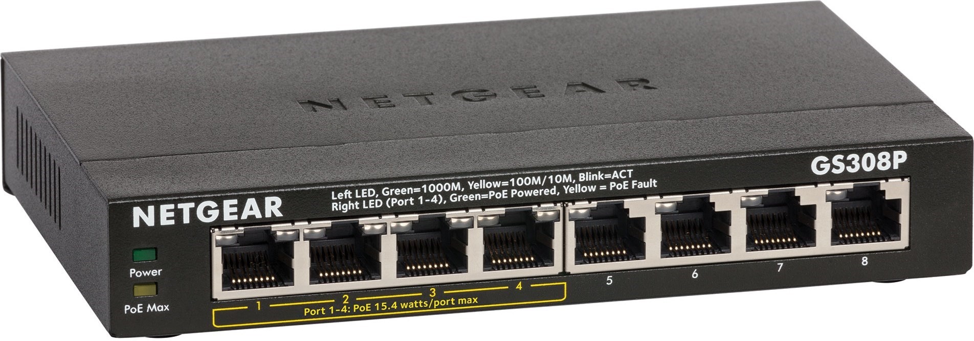 Netgear 8-Port Gigabit Ethernet Switch with 4-P... | NetOnNet