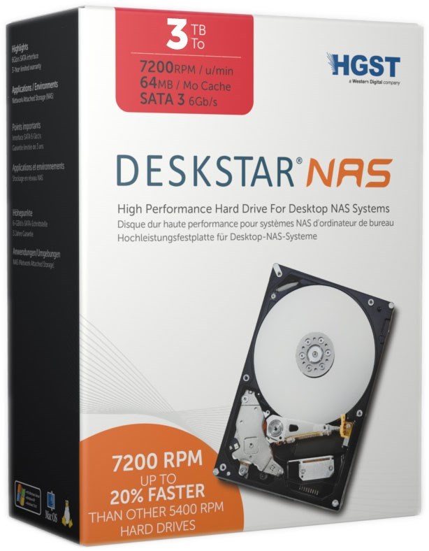 HGST Deskstar NAS 7200 RPM 3TB | NetOnNet