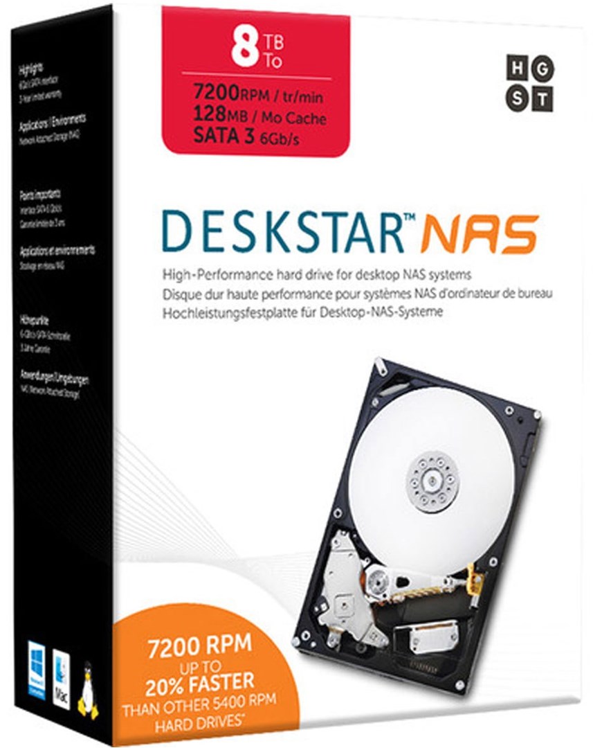 HGST Deskstar NAS 8TB 7200 RPM | NetOnNet