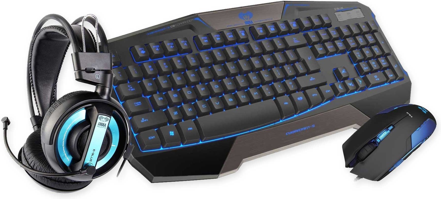 E-Blue Cobra Advanced Gaming Set LED - Gamingset med tangentbord, mus ...