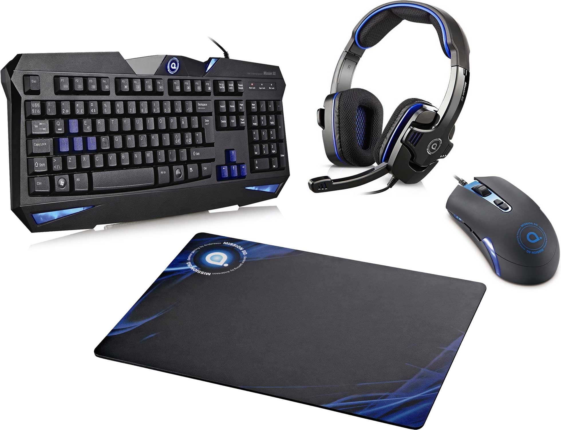 Mission SG Gaming Package 4 - Gamingpaket med headset, tangentbord, mus ...