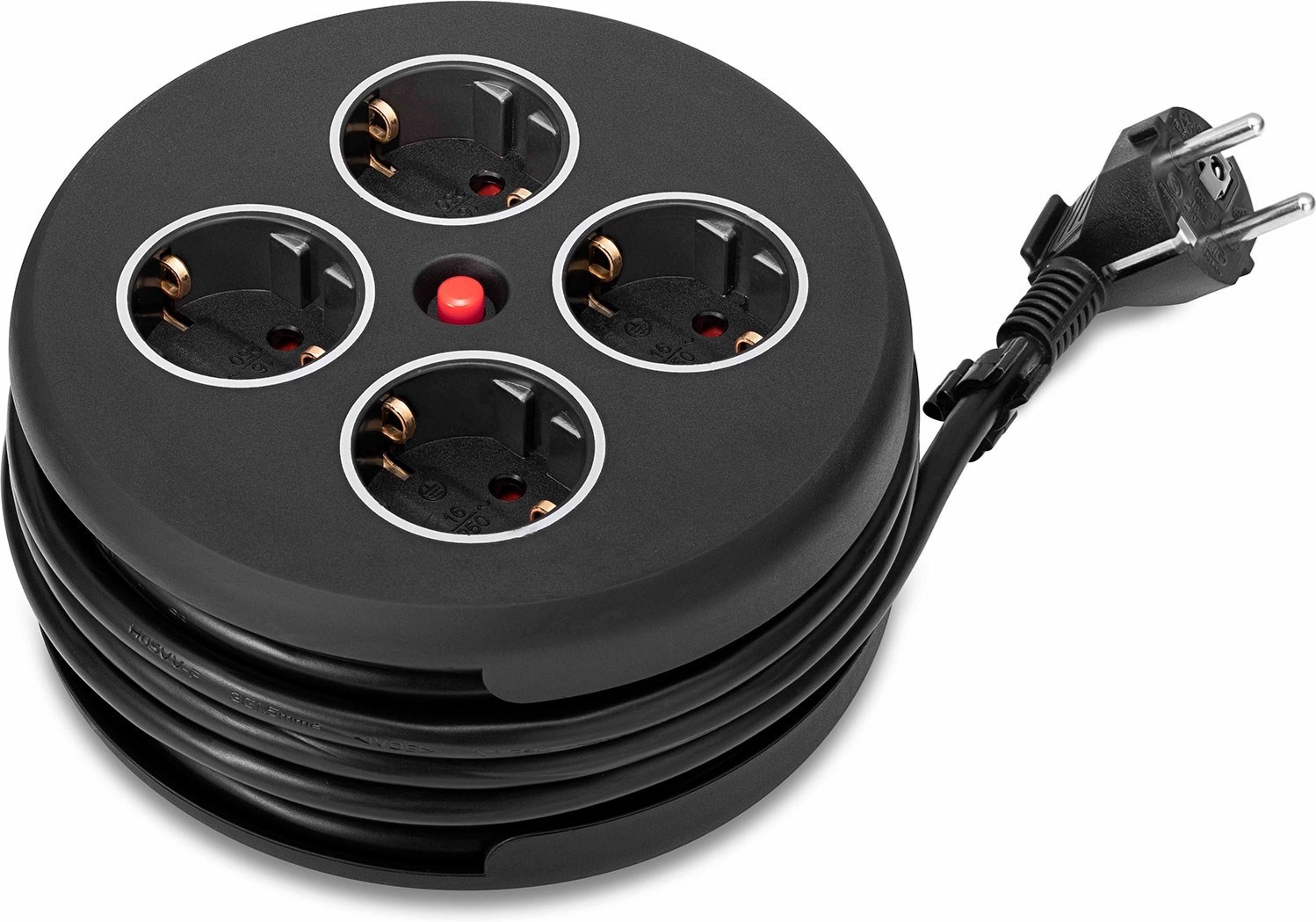 Andersson 4-way Cable Reel Indoor 5m black | NetOnNet