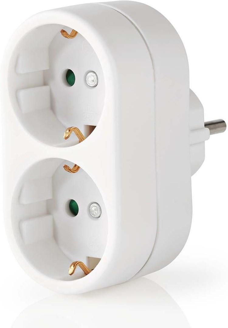 Nedis Splitter plug 2-way EU, grounded | NetOnNet
