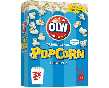 OLW Mikropopcorn 3-pack Naturell | NetOnNet