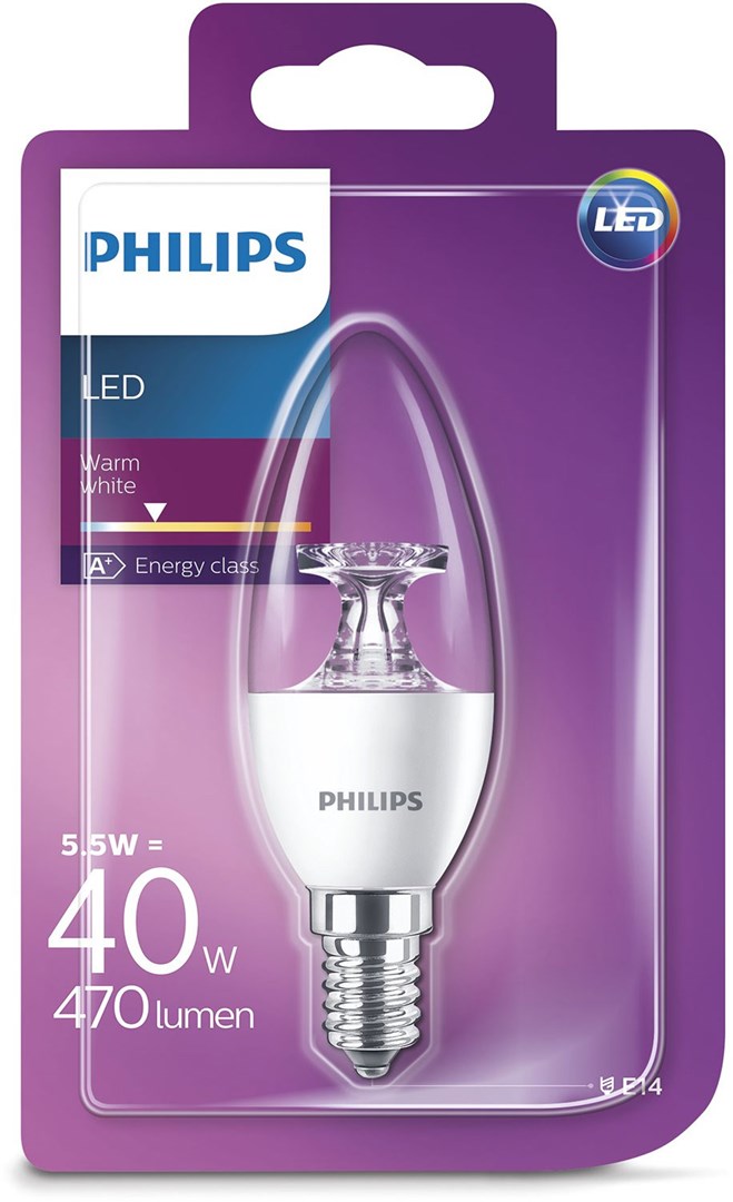 Philips Led (5.5W) 40W E14 kron | NetOnNet