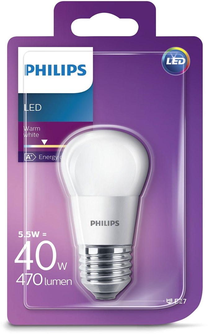 Philips Led (5.5W) 40W E27 klot | NetOnNet