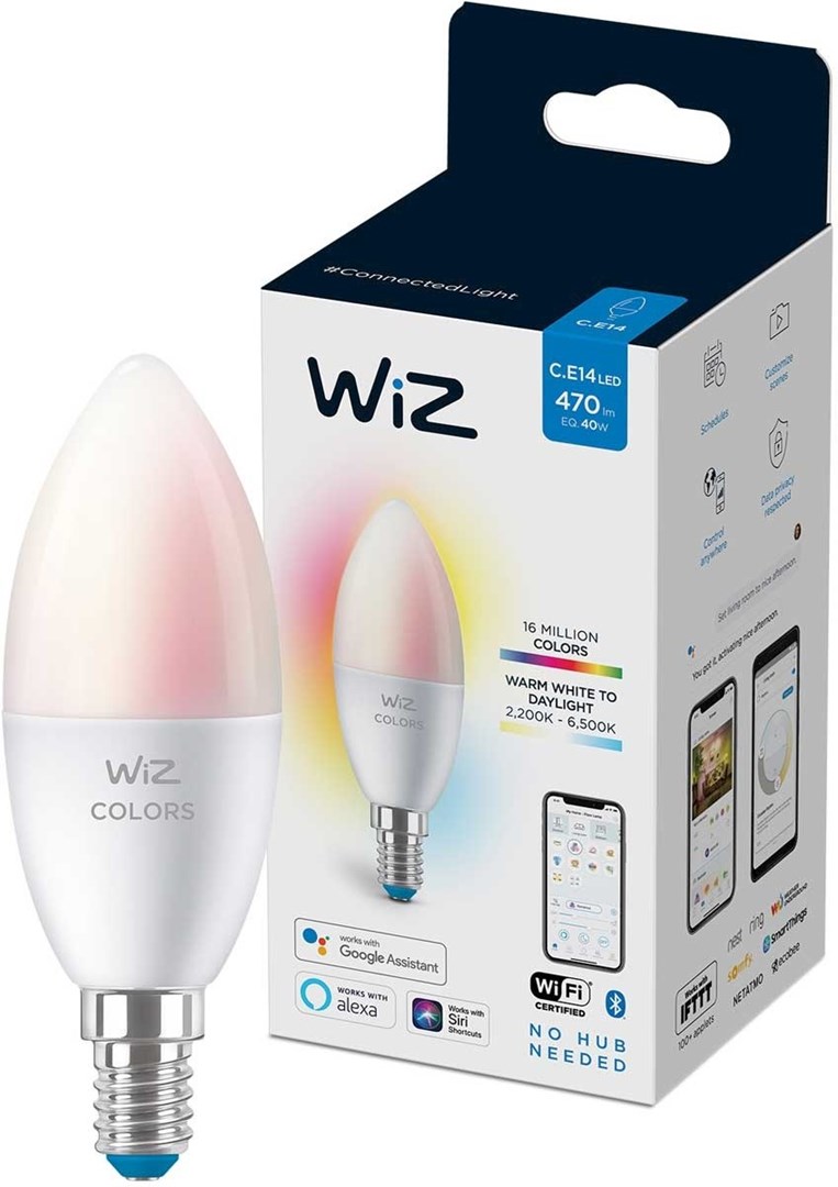 WIZ Wi-Fi BLE 40W C37 E14 922-65 RGB 1PF/6 | NetOnNet