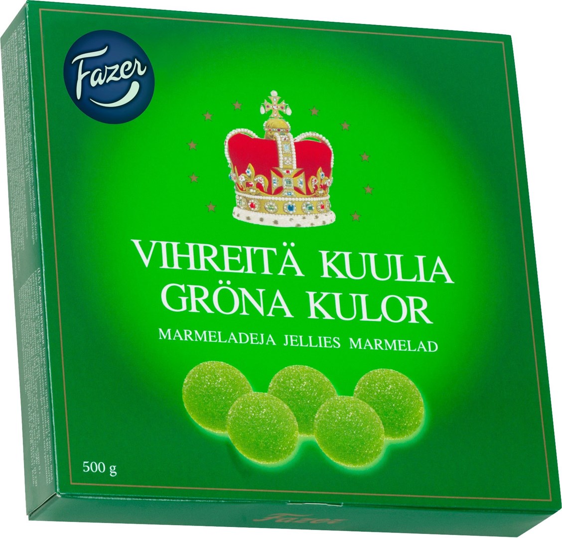 Fazer Gröna Kulor 500g - Härligt goda, traditionella marmeladkulor