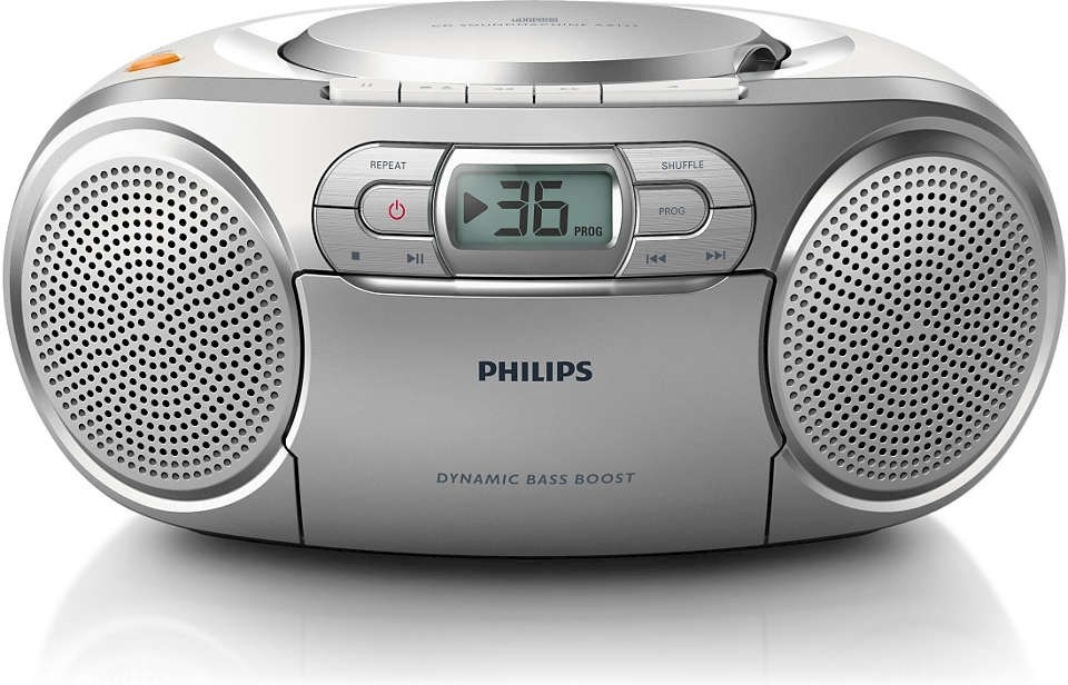 Philips AZ127 - Kompakt CD-spelare med kassettdäck och Dynamic Bass Boost