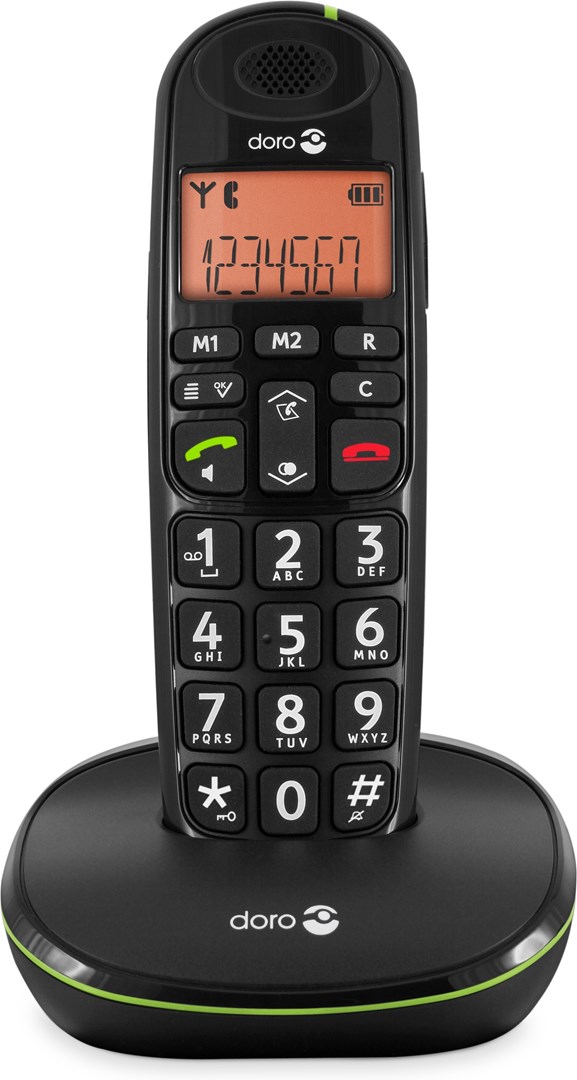 Doro PhoneEasy 100w Black - Lättanvänd hemtelefon med förstärkt ljud