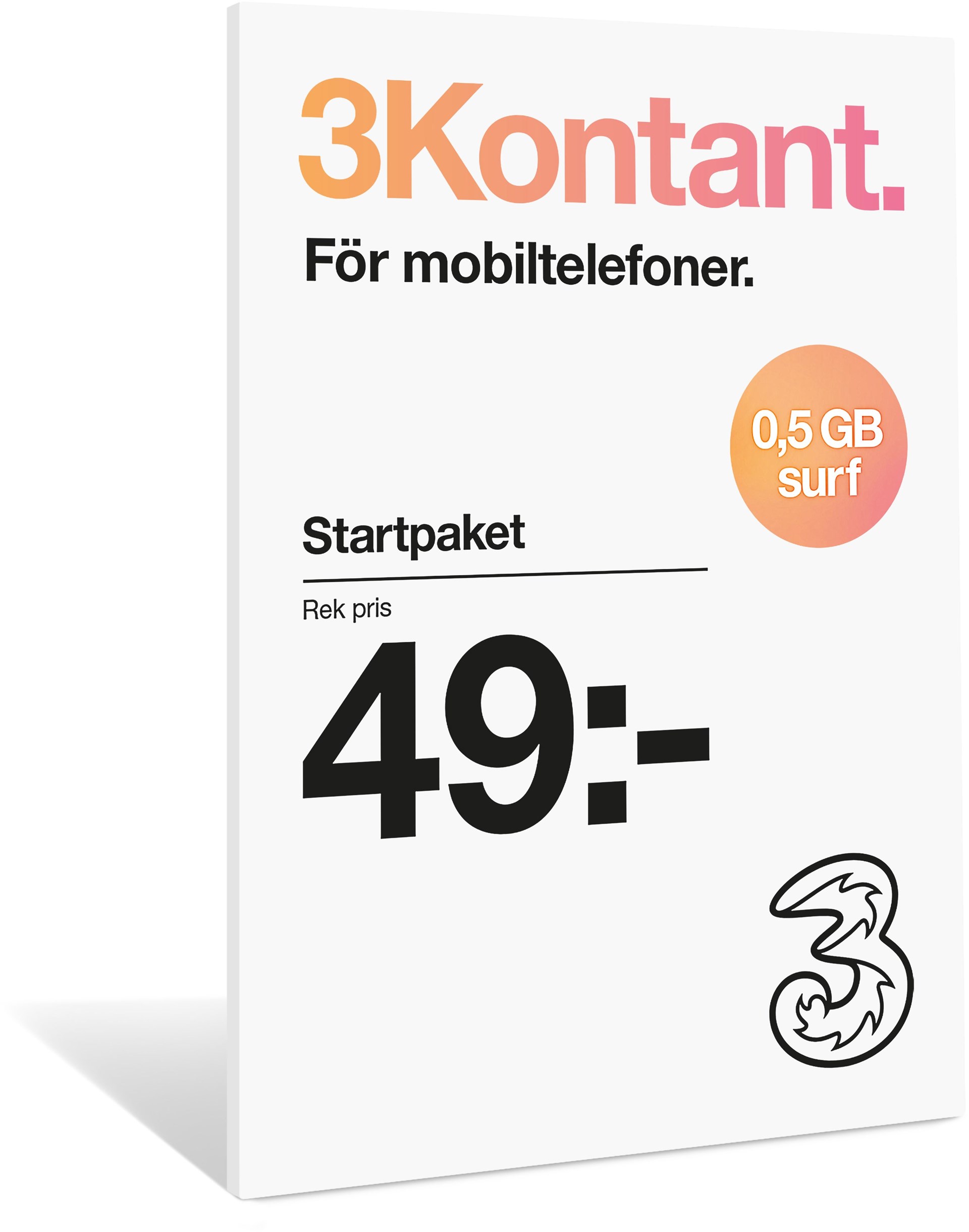 Tre Startpaket - Startpaket 3 kontantkort för mobiltelefoner