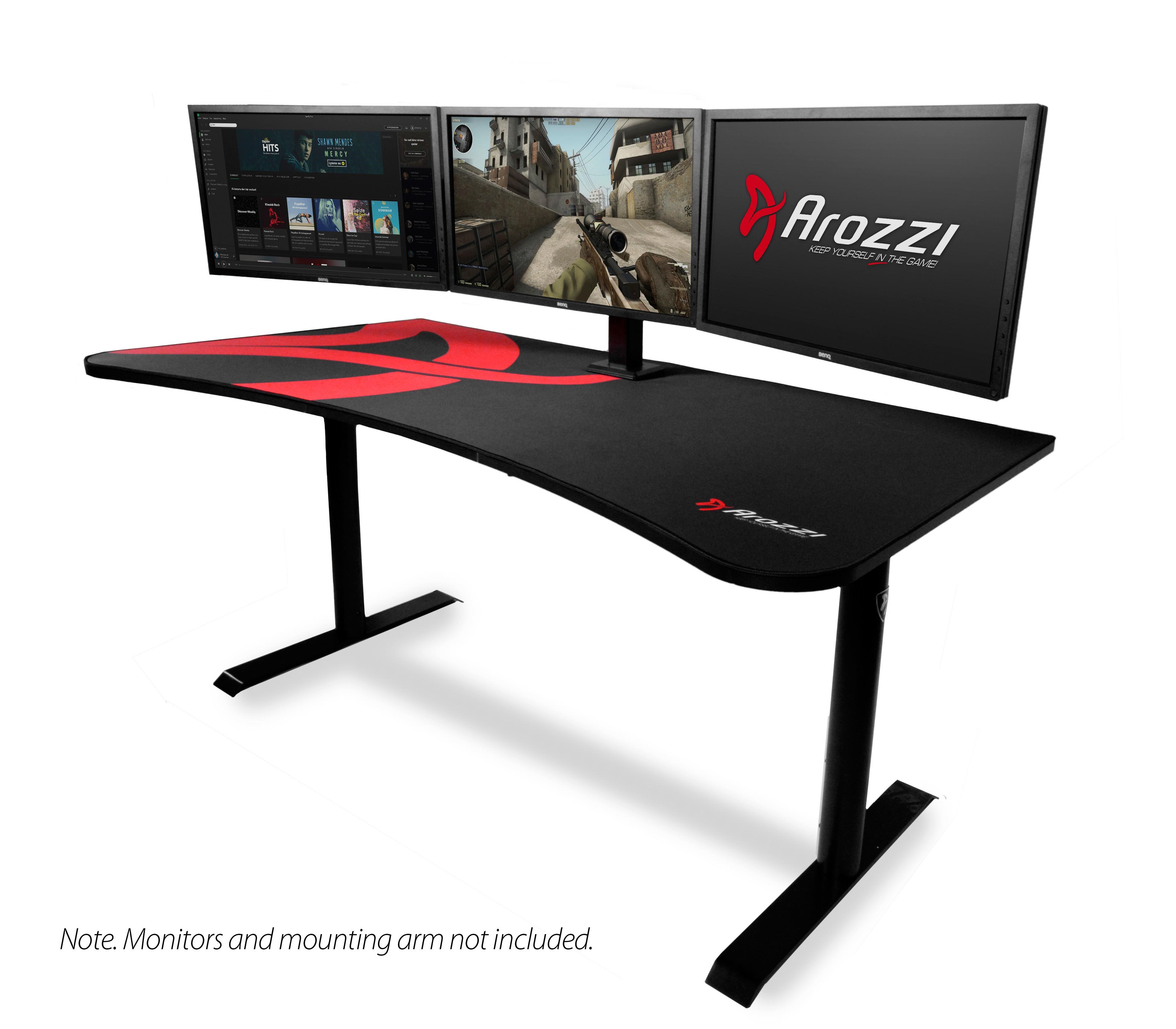 Arozzi Arena Gaming Desk Black - Stabilt bord laget spesielt for gaming